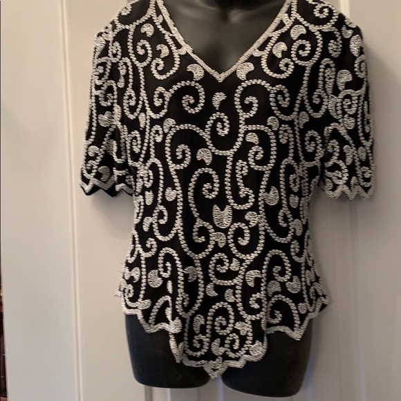 Lawrence Kozar | Tops | Vintage Silk Beaded Blouse | Poshmark